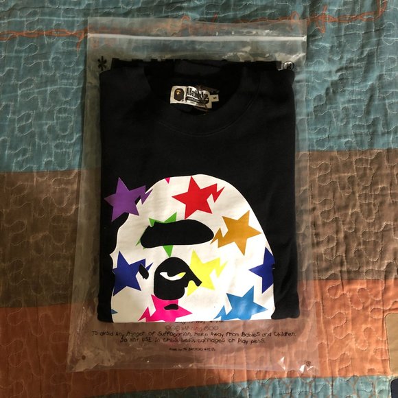 Bape | Shirts | Bape Sta Pattern Crewneck Black | Poshmark